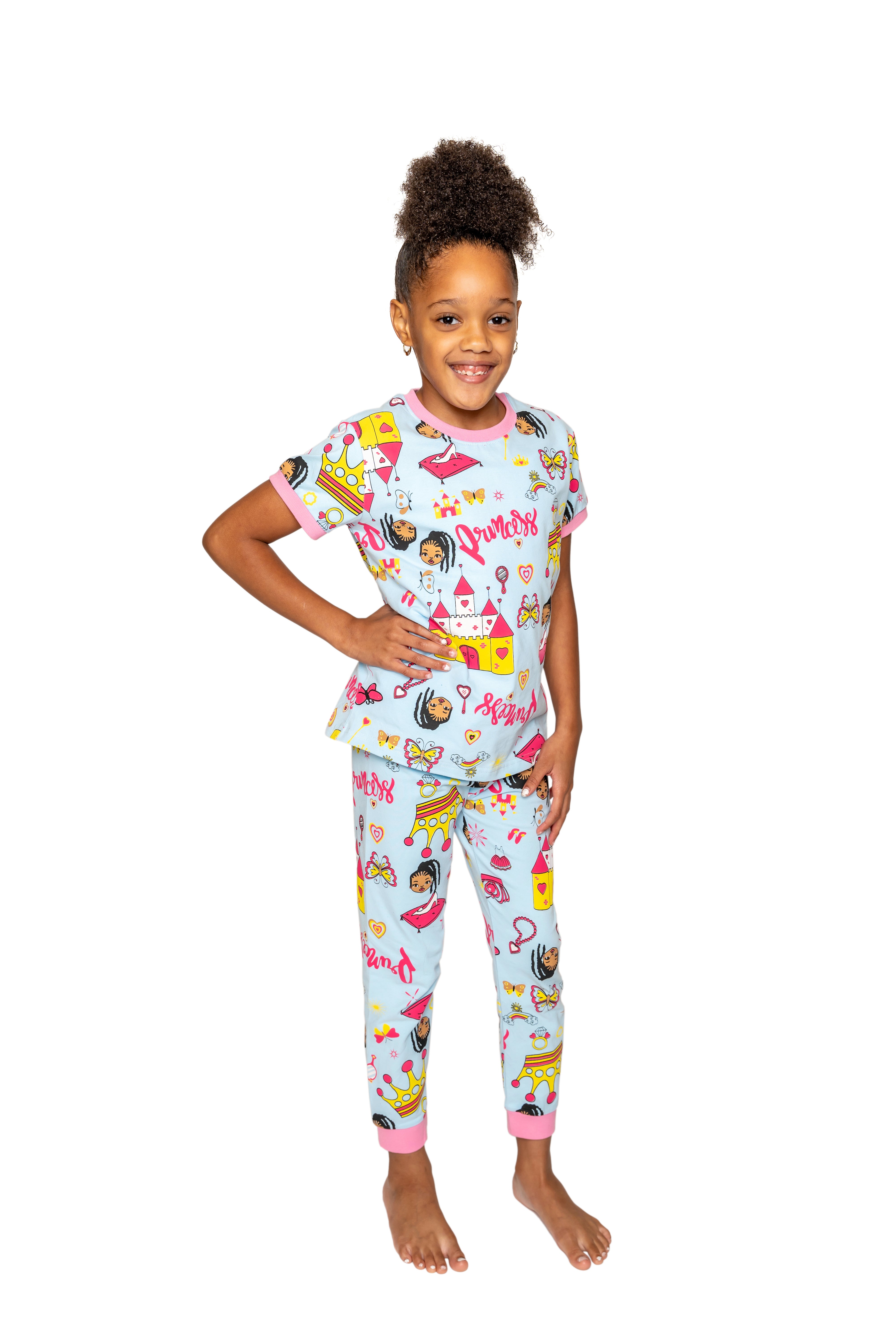 PRINCESS CASTLE ROYAL GIRL PAJAMA 2 PC SET SIZE TODDLER 2T - 14 ...